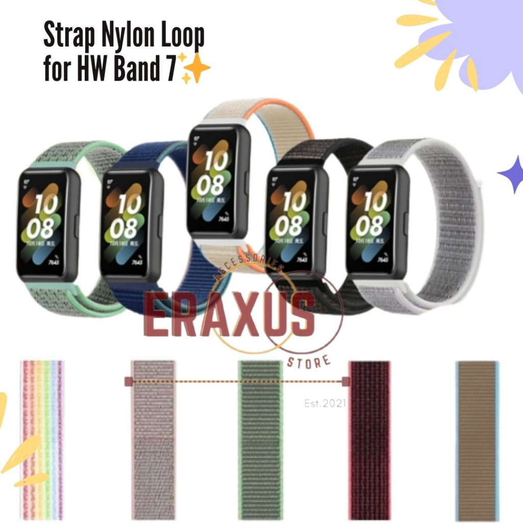 Jual [Eraxus] Strap Nylon Velcro Huawei Band 7 Tali Pengganti 16mm Huawei Band 9 8 7 Bahan Nilon ...