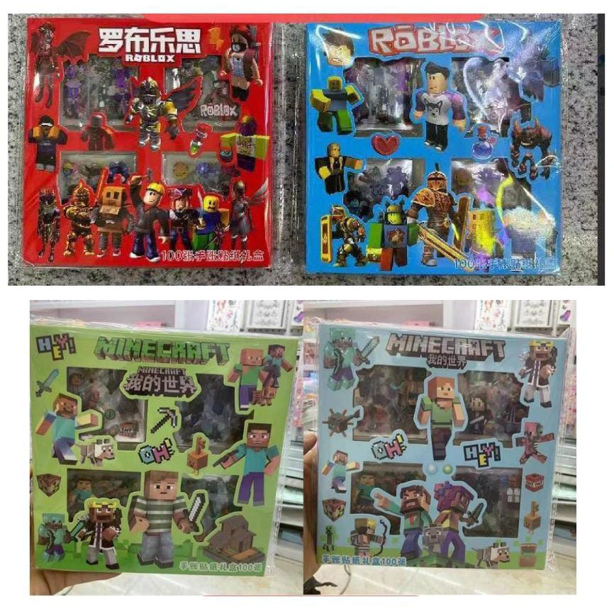 Jual READY STOK STICKER MINECRAFT DAN ROBLOK ISI 100 LBR STICKER ANAK ...