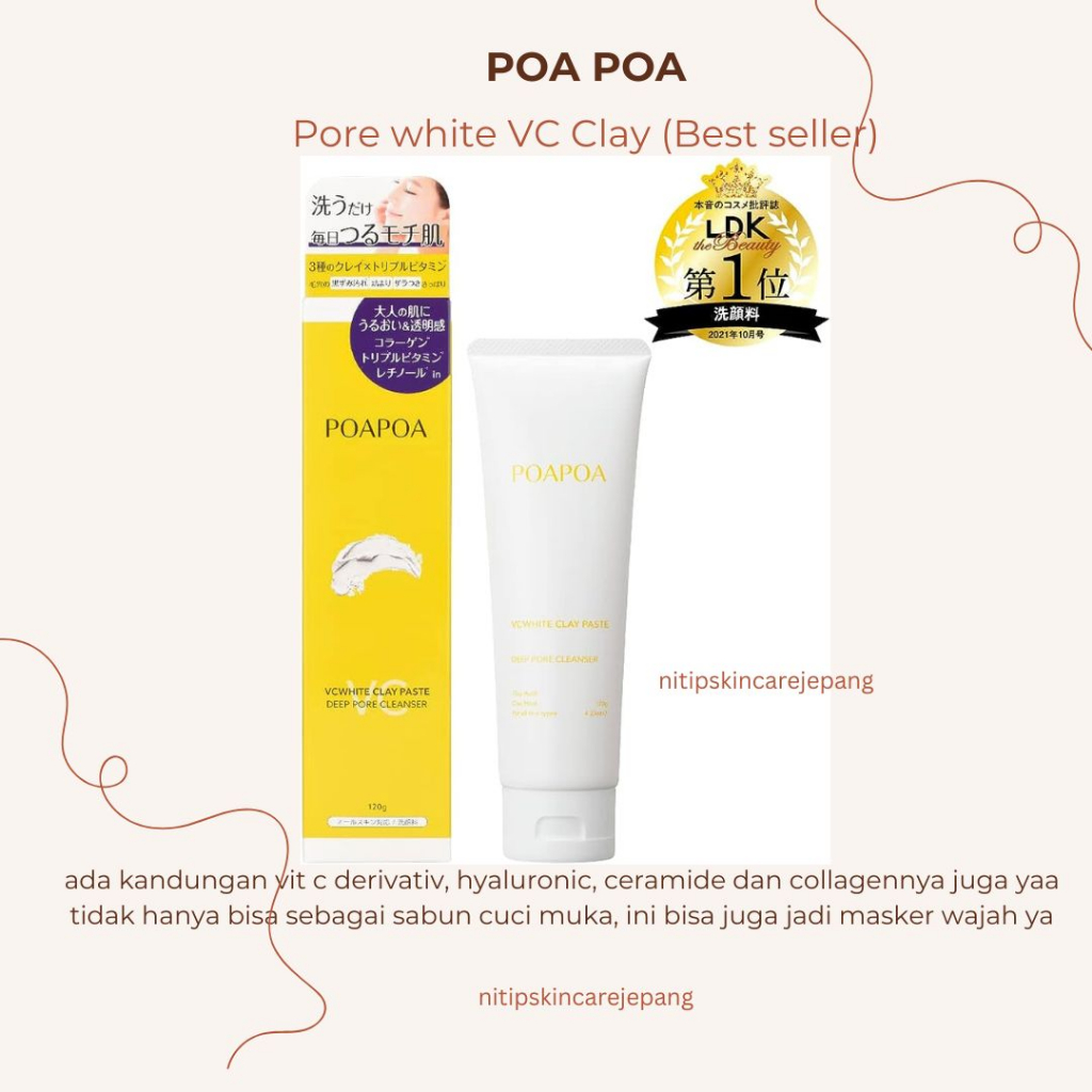 Jual POAPOA pore VC WHITE CLAY PASTE 120g original japan award LDK NO 1 | Shopee Indonesia