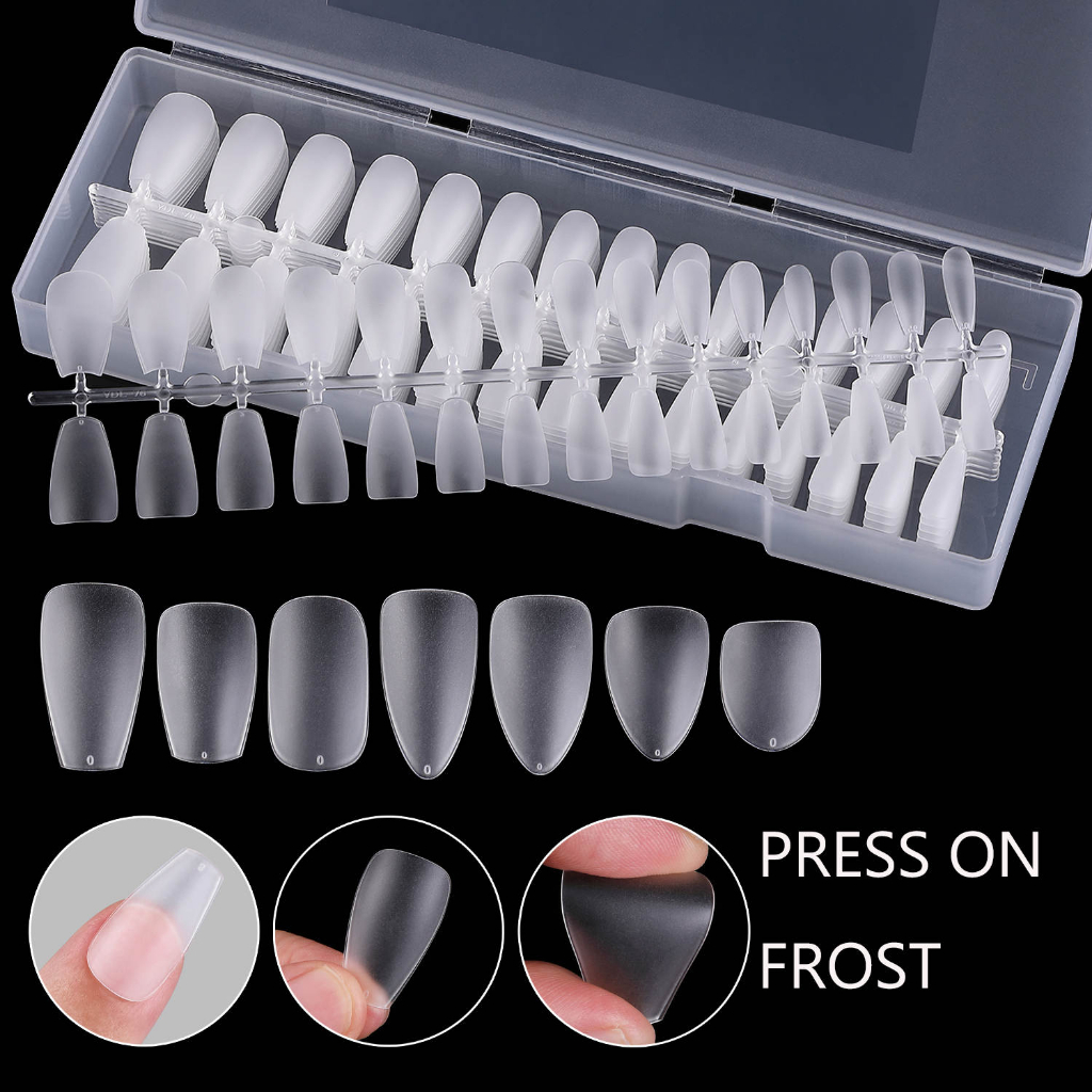 Jual Frost Matte Soft Nail Tips Extension Akrilik Acrylic 300 pcs ...