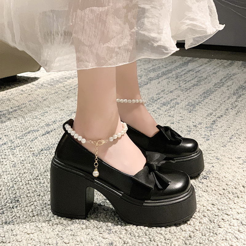 Jual Sepatu Wanita Hak Tinggi Pita Cantik Docmart Cewek Kasual Korean ...