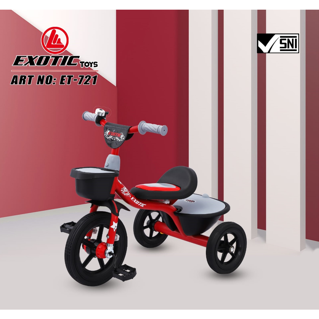 Jual Sepeda Roda Tiga Anak Exotic ET721 Ban Karet 2-5 Tahun | Shopee ...