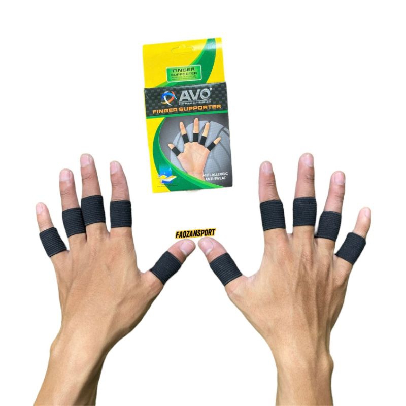 Jual Finger Support Deker Jari Elastis Hitam Polos Avo Basket Futsal ...