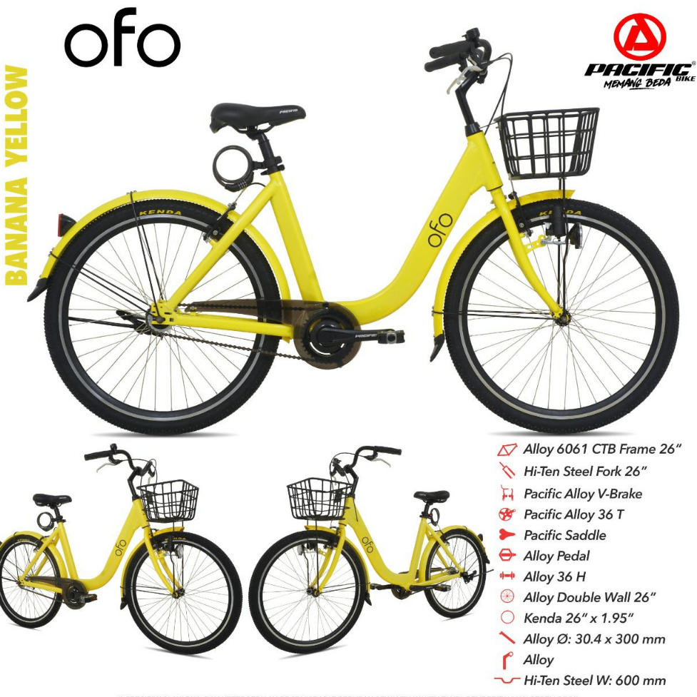 Jual Sepeda Mini Pacific OFO 26 Inch Sepeda Kota Single Speed | Shopee ...