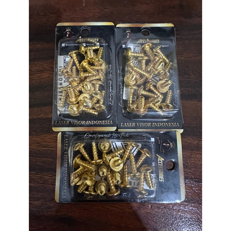 Jual BAUT BODY SCRUP SET YAMAHA Honda 5x15 dan 4x15 KUNCI L GOLD ...