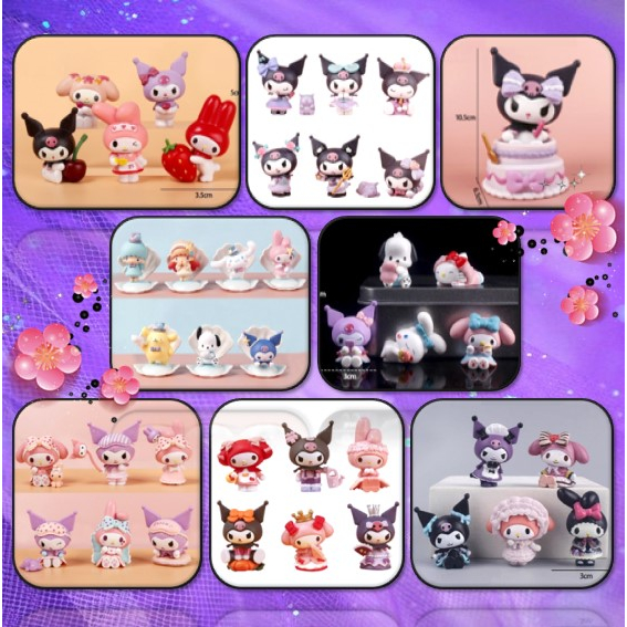 Jual Figure Kuromi Cinnamoroll Sanrio Melody Lotso Pochaco set topper ...