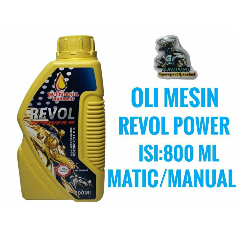 Jual OLI MESIN REVOL POWER SAE 20W40/API-SF 0,8L SNI MATIC & MANUAL ...