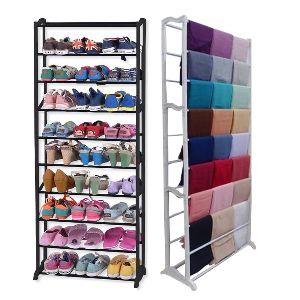 Jual AMAZING RACK 10 TINGKAT PIPA BESAR/RAK SEPATU RAK HIJAB/RAK 10 ...
