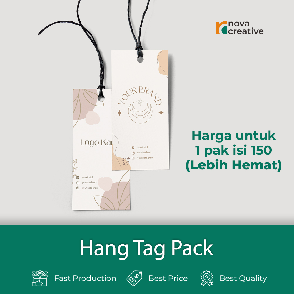 Jual Hang Tag Baju Isi 150 Pcs Free Desain Label Baju Cetak Hangtag ...