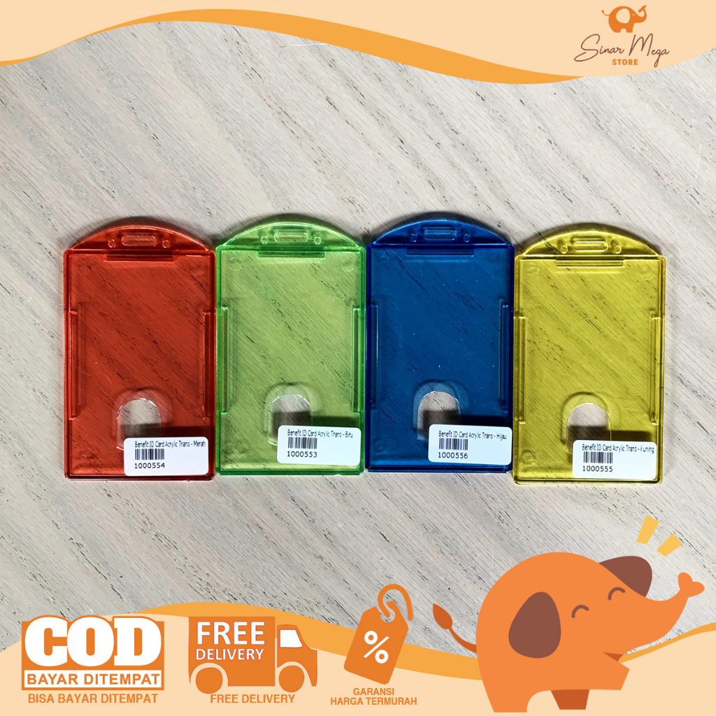 Jual Benefit ID Card Acrylic Transparan Potrait / Name Tag Akrilik ...