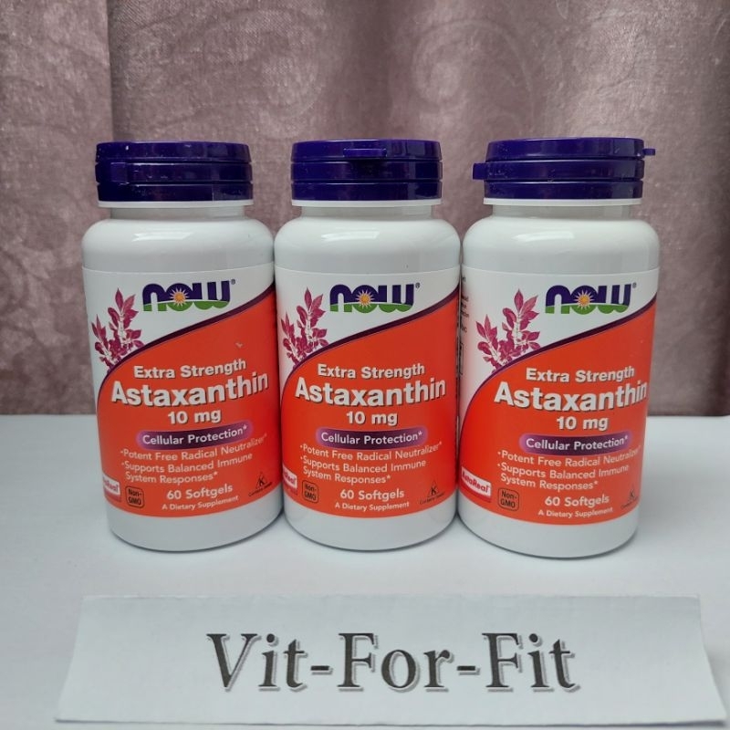 Jual NOW Astaxanthin 10 mg Extra Strength 10mg - 60 softgels | Shopee Indonesia