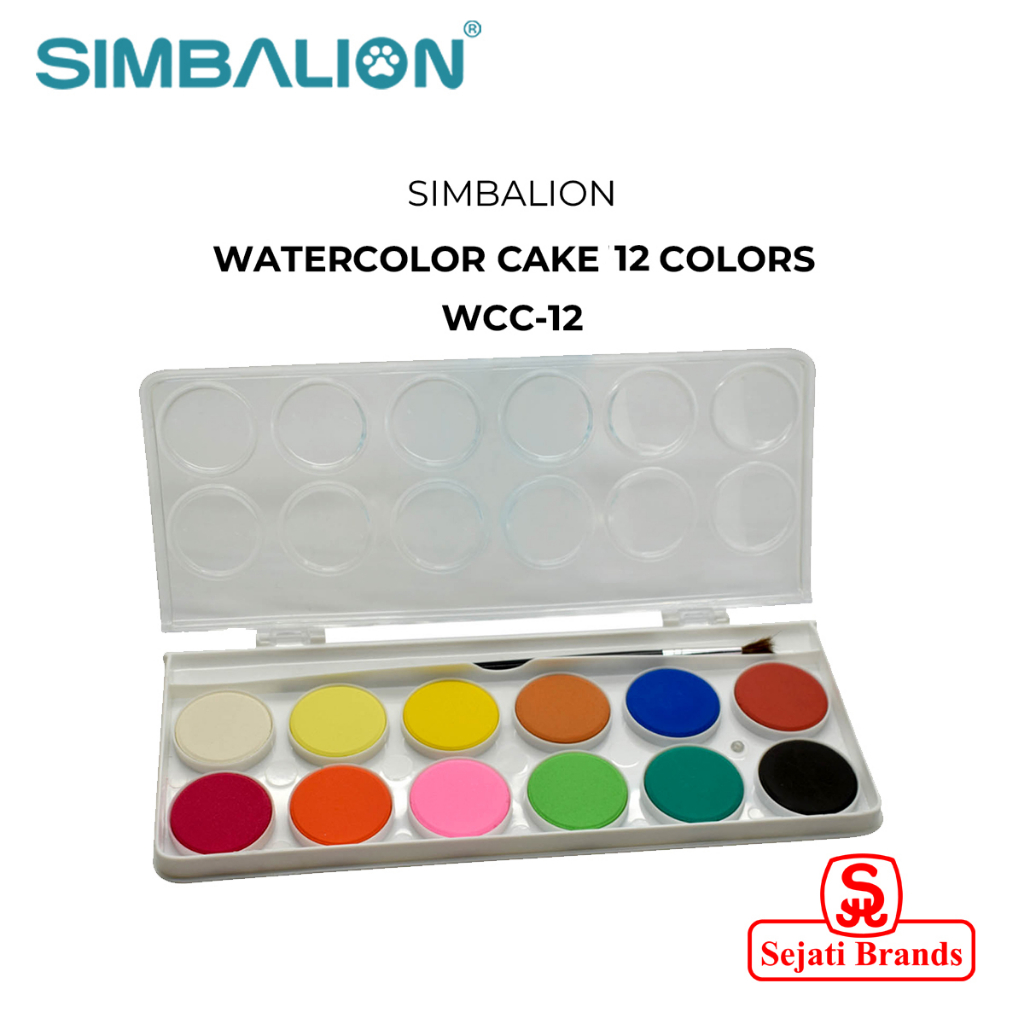 Jual SIMBALION Water Color Cake WCC 12 Colors 1 Lusin | Shopee Indonesia