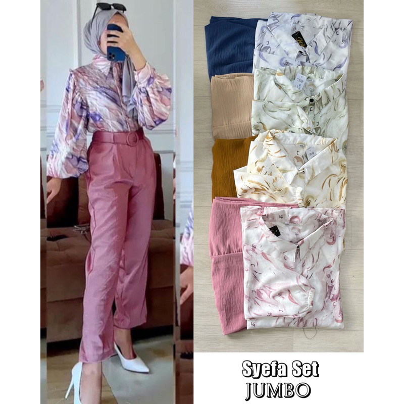 Jual One Set Syakila mix Krinkle free belt Set Syeva (Standart, Jumbo ...