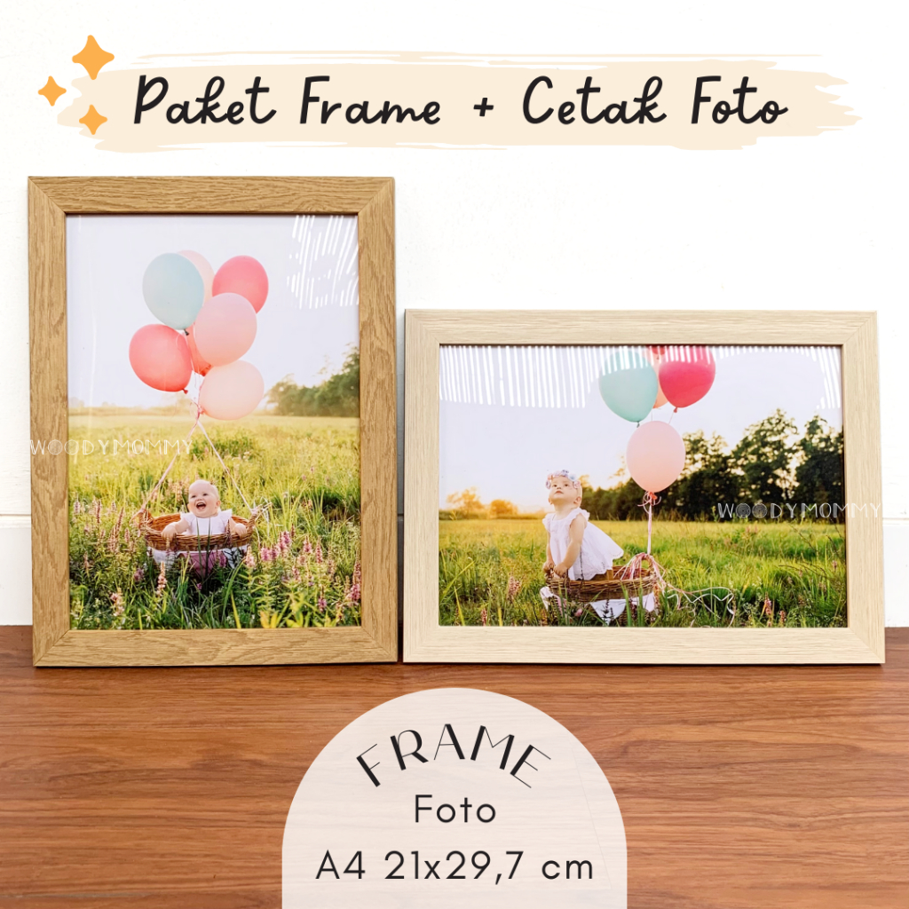Jual Paket Frame + Cetak Foto Ukuran A4 21x29,7 cm - Paket Bingkai ...