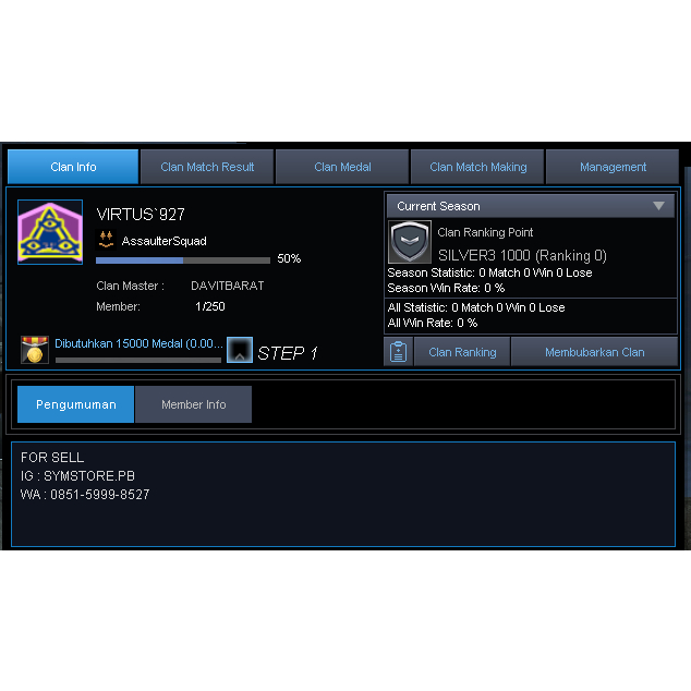 Jual CLAN POINTBLANK / CLAN PB / CLAN PB MURAH POINTBLANK | Shopee ...