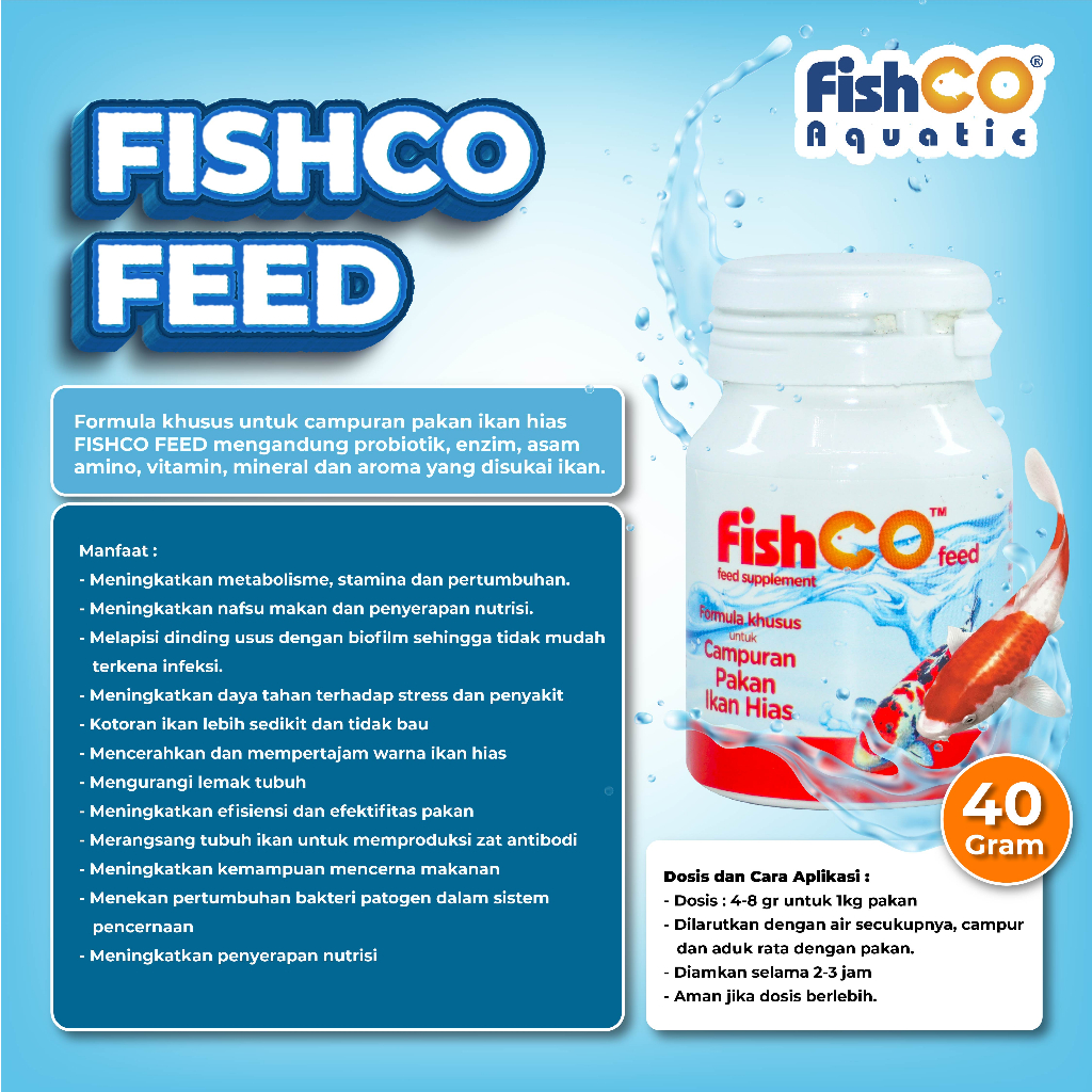 Jual Supplemen Pakan Ikan Hias FISHCO FEED 40 gram | Shopee Indonesia