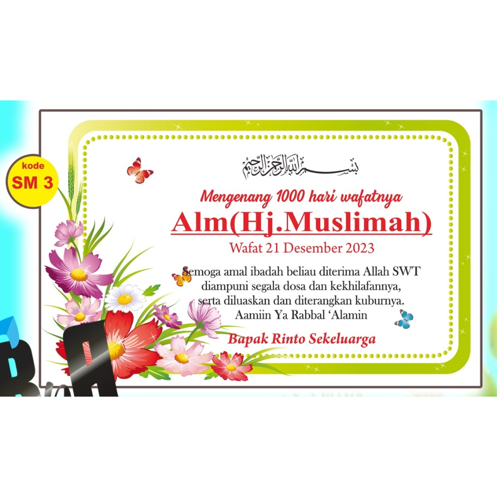 Jual Kartu Ucapan Tahlil Mengenang 40-100-1000 hari / PRINT STIKER ...