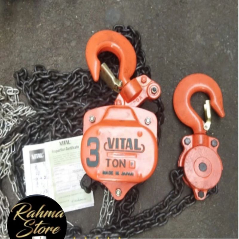 Jual Chain block 3 ton x 15 meter takel vital vp5 3 ton Original Japan ...