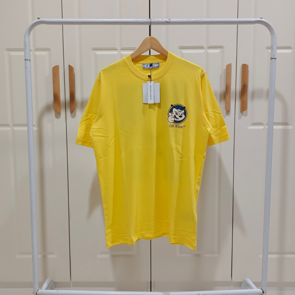Jual Baju Kaos Pria Off White Bee Logo Arrow Kuning | Shopee Indonesia