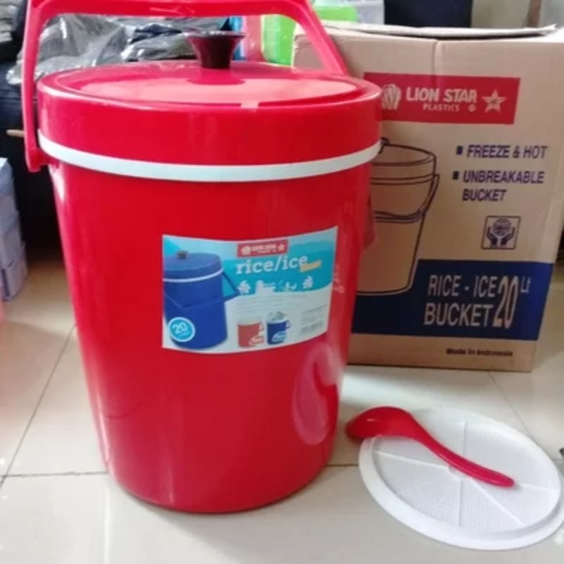 Jual termos nasi termos es Lion Star RICE-ICE BUCKET 20 Liter | Shopee ...
