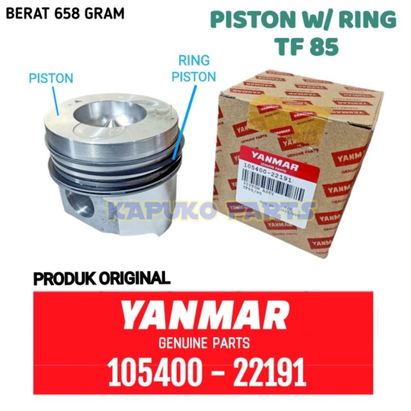 Jual TF 85 PISTON WITH RING 85MM ORIGINAL YANMAR UNTUK MESIN DIESEL ...