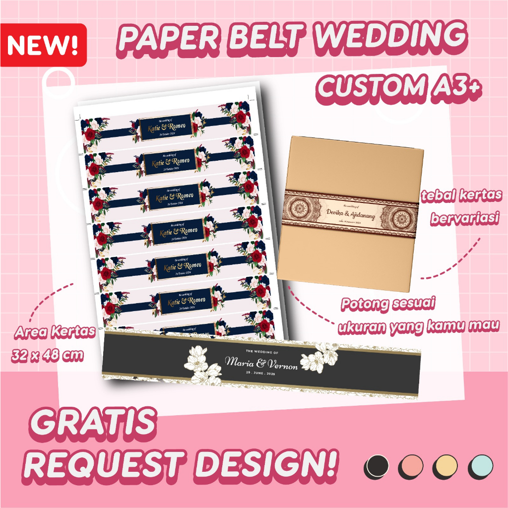 Jual Paper Belt Wedding Gift Souvenir Pernikahan A3 Hampers Label Segel ...