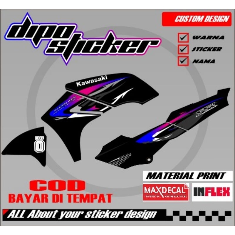 Jual sticker striping ninja ss custom ssr bodi hitam bisa riquest ...