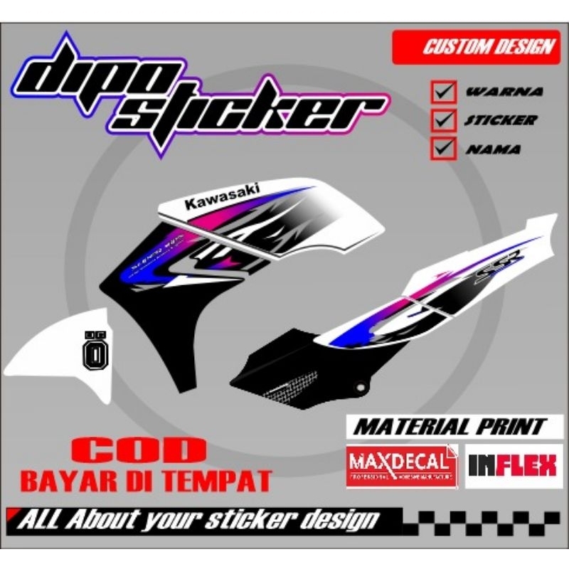 Jual sticker striping ninja ss custom ssr bodi putih bisa riquest ...