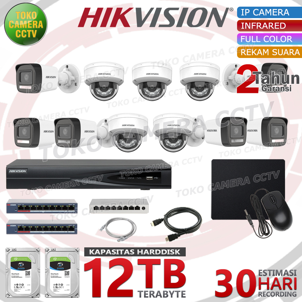 Jual PAKET CCTV IP CAMERA HIKVISION 4MP 16 CHANNEL 11 KAMERA | Shopee ...