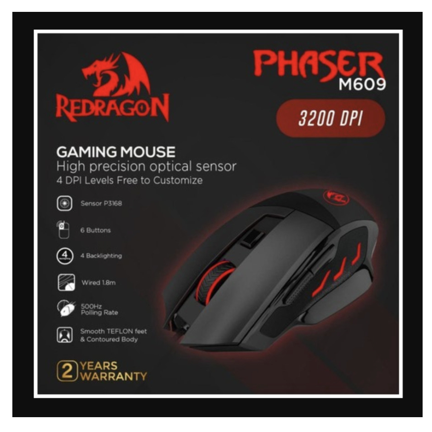 Jual Redragon Gaming Mouse PHASER - M609 | Shopee Indonesia