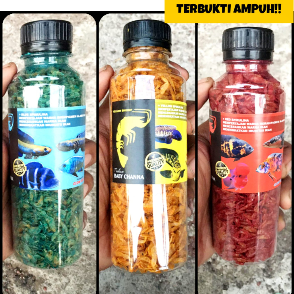 Jual udang kering pakan ikan channa barca predator louhan red yellow ...