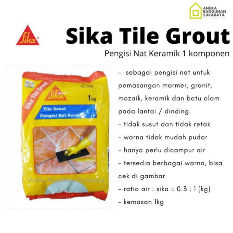 Jual Sika Tile Grout 1kg nat keramik tilegrout semen nat pengisi celah ...