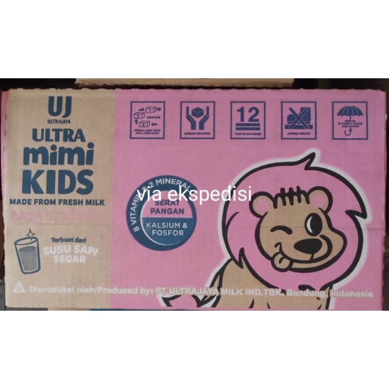 Jual Ultra Mimi Kids Susu UHT Rasa Stroberi 125 ml (1 dus isi 40 pcs) | Shopee Indonesia