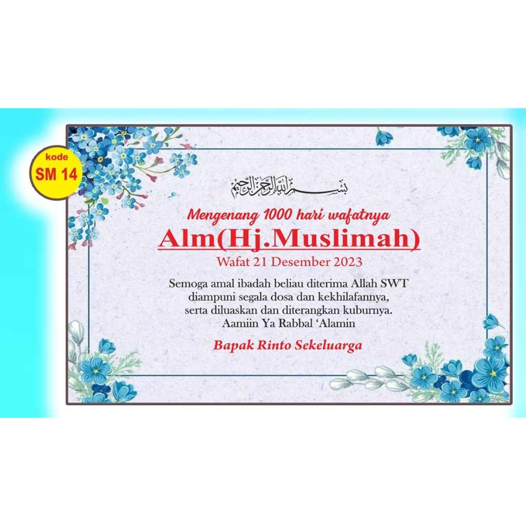Jual Kartu Ucapan Tahlil Mengenang 40-100-1000 hari / PRINT STIKER ... Jual Kartu Ucapan Tahlil Mengenang 40-100-1000 hari / PRINT STIKER ...