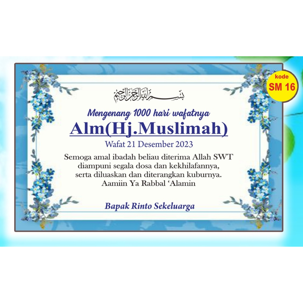 Jual Kartu Ucapan Tahlil Mengenang 40-100-1000 hari / PRINT STIKER ... Jual Kartu Ucapan Tahlil Mengenang 40-100-1000 hari / PRINT STIKER ...