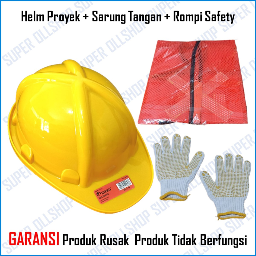 Jual BISA COD Helm Helem Proyek V-Guard Safety Lengkap Dengan Tali Dagu ...