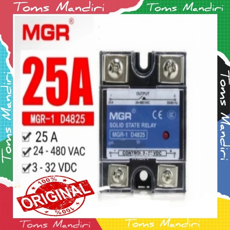 Jual Solid State Relay SSR MGR-1 D4825 25 Amper 3-32VDC/24-480VAC DC to ...