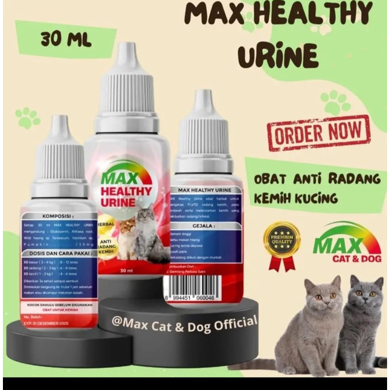 Jual obat radang kemih kucing Max Healthy urine kucing susah kencing ...