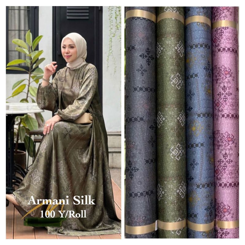 Jual bahan kain arm silk premium Khanza etnik/kain silk meteran murah ...