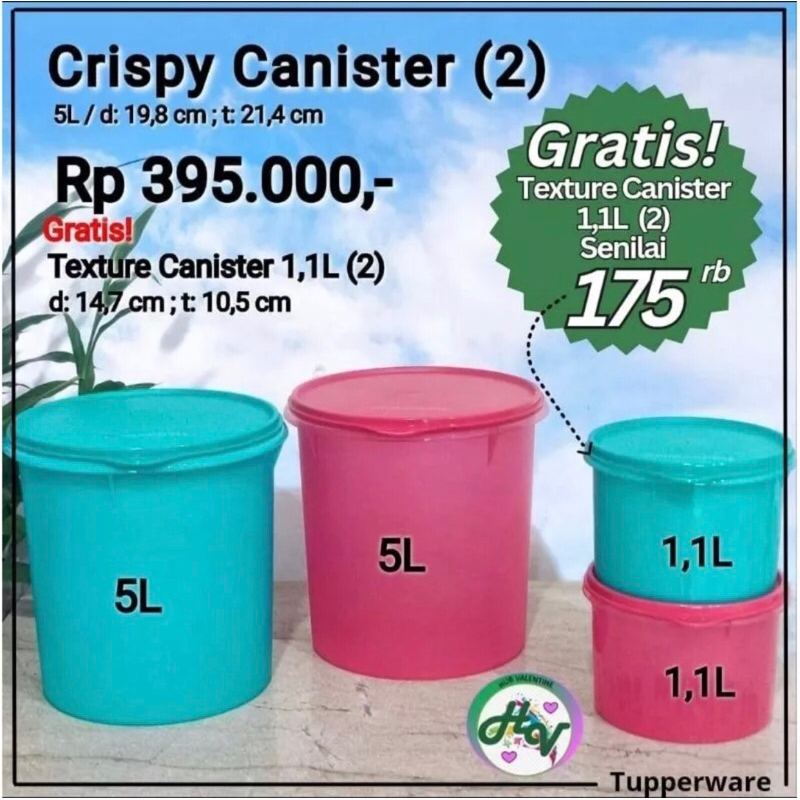 Jual cryspi canister set (2 biji besar dan kecil sama warna) | Shopee ...