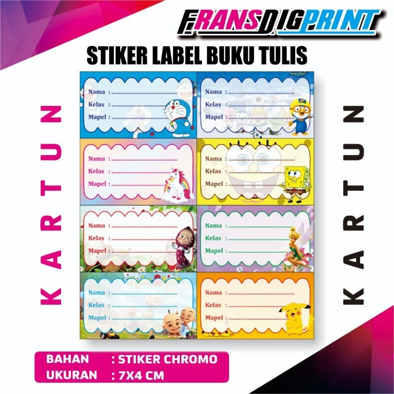 Jual label buku pelajaran (ISI 15) , stiker label buku tulis , stiker ...