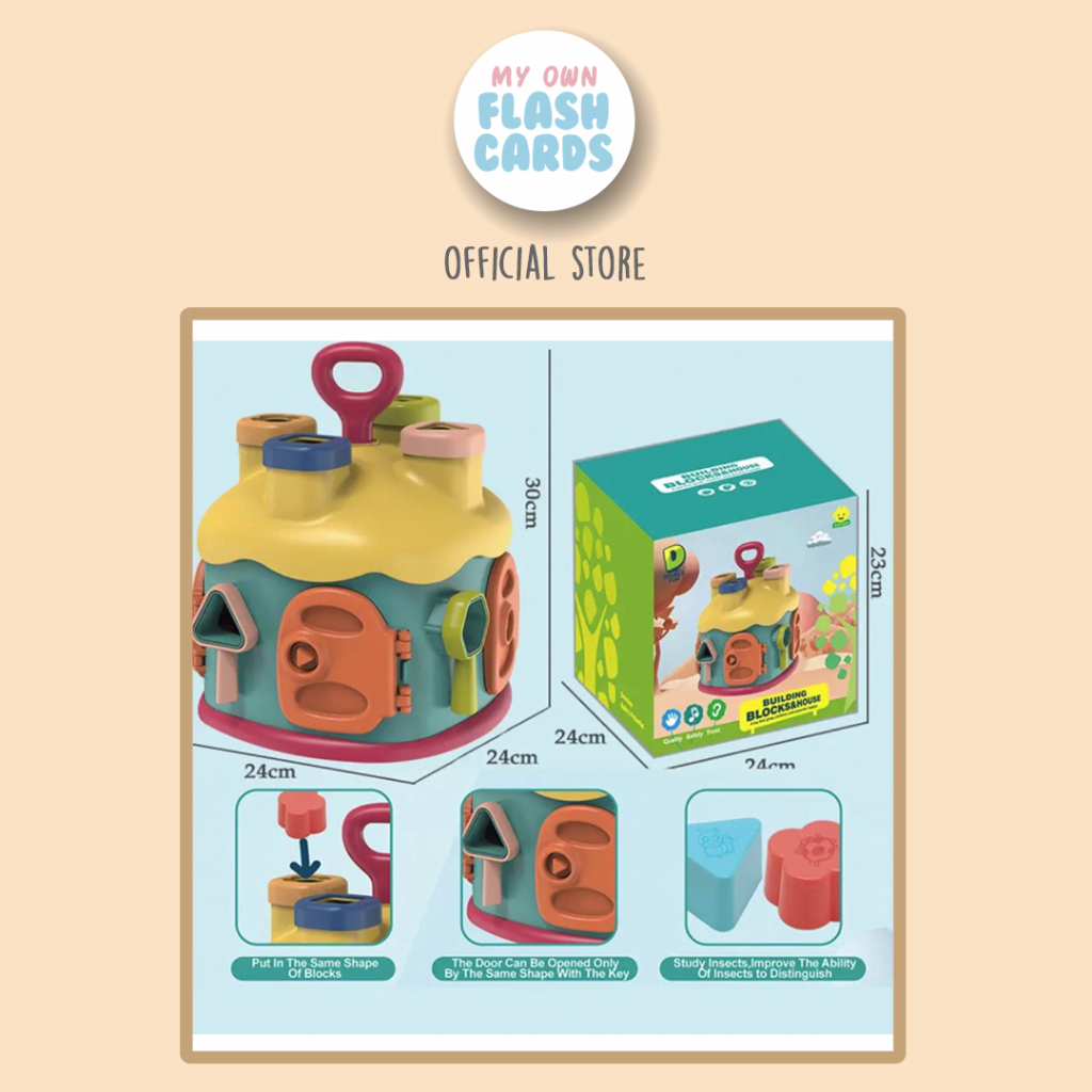 Jual Building Blocks and House - Geometric Shape Big House Toys Early ...