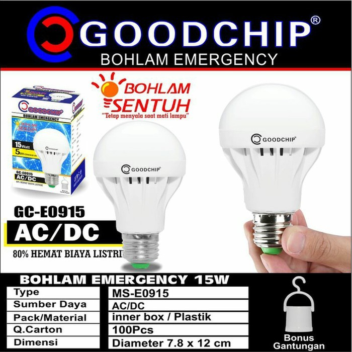 Jual BOHLAM LED 15 WATT / LAMPU LED EMERGENCY 15W LAMPU SENTUH | Shopee ...