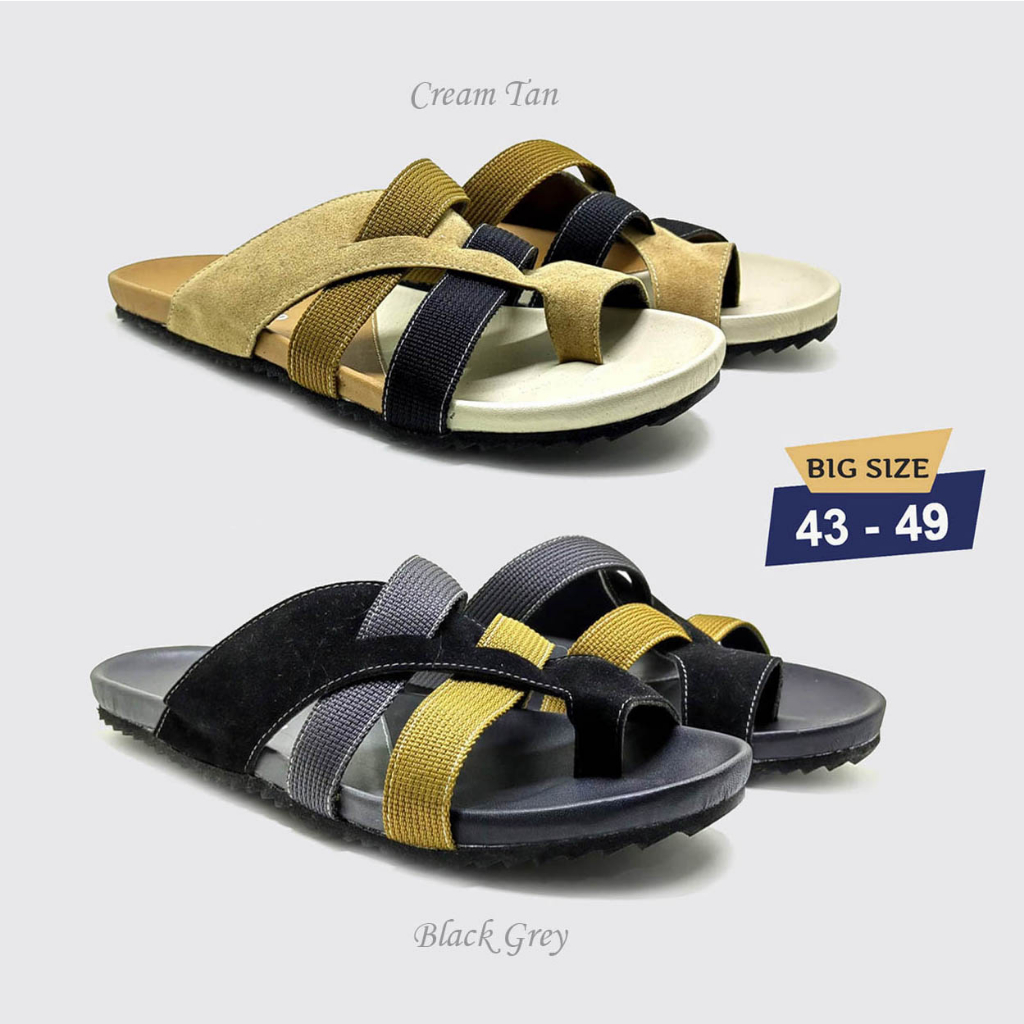 Jual Sandal Pria Big Size 43-49 Sendal Tali Jepit Ukuran Kaki Lebar ...