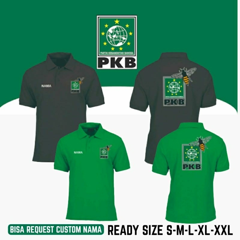Jual POLO SHIRT PARTAI PKB ATASAN BAJU KAOS SERAGAM PARTAI KEBANGKITAN ...
