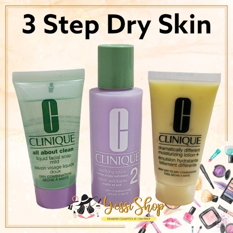 Jual CLINIQUE 3 STEP PACKET DRY SKIN MEDIUM SIZE | Shopee Indonesia
