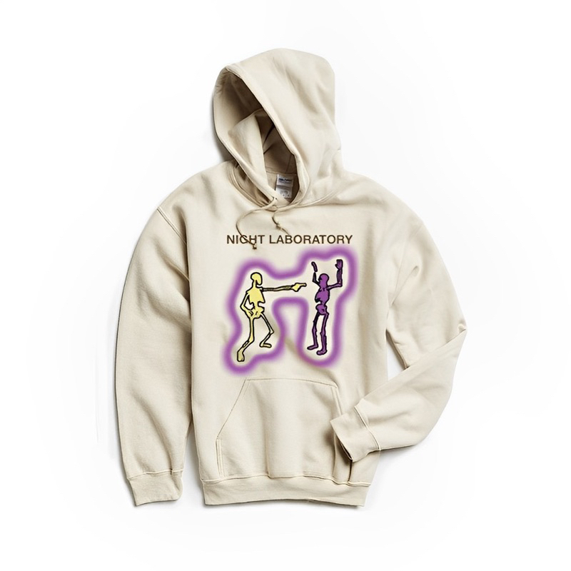 Jual Pullover Hoodie Night Lab Stick Em Up Beige Fleece | Shopee Indonesia