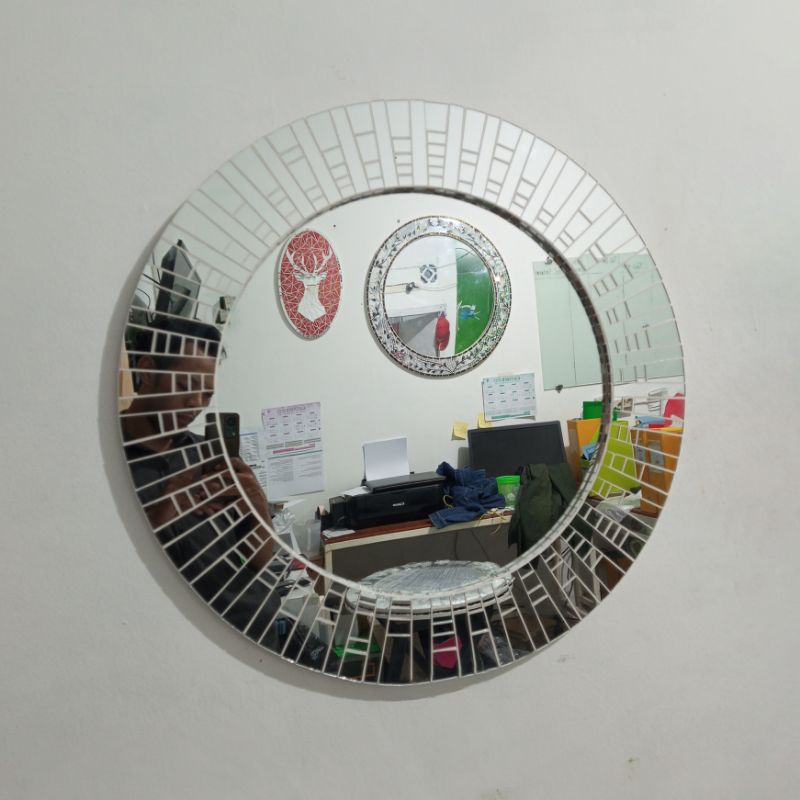 Jual Kaca Cermin Bulat mozaik/ Diameter 60cm/ Cermin Kaca Hias/Dekorasi ...