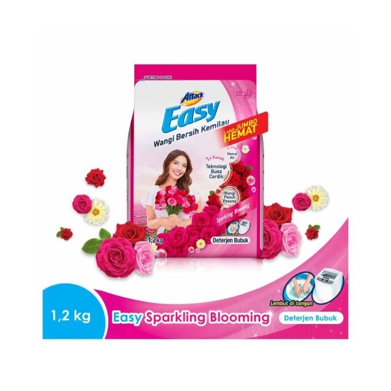 Jual KAO ATTACK DETERGEN POWDER EASY SPARKLING BLOOMING 1.2KG | Shopee Indonesia
