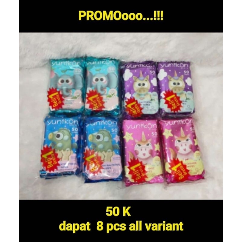 Jual Tissue Basah YUNIKON 50 Sheet (Paket 4 Pax=8 pcs) | Shopee Indonesia